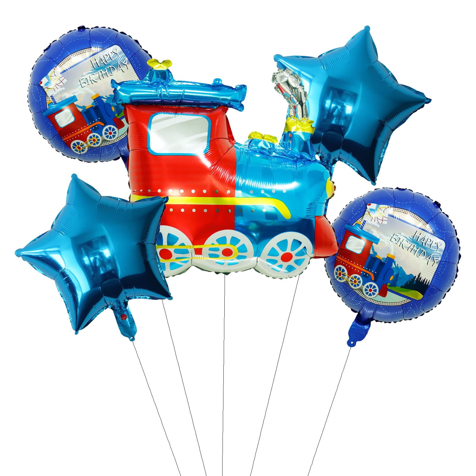 GLASNES Train Birthday Balloon Kit Train KKS1 Foil Balloons Five ...