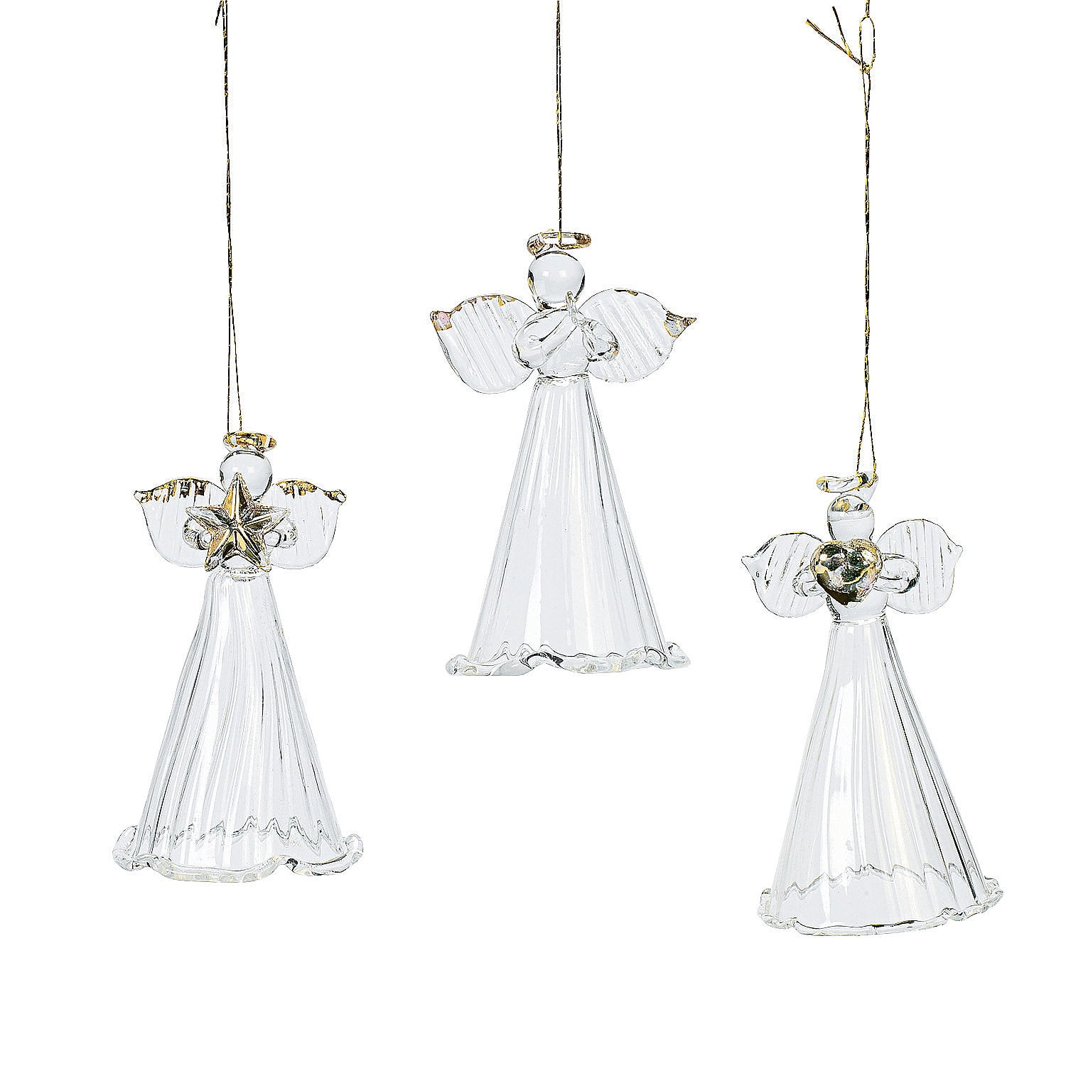 Walmart Spun Glass Angel Figurines - Small Decorations, Star/Heart ...