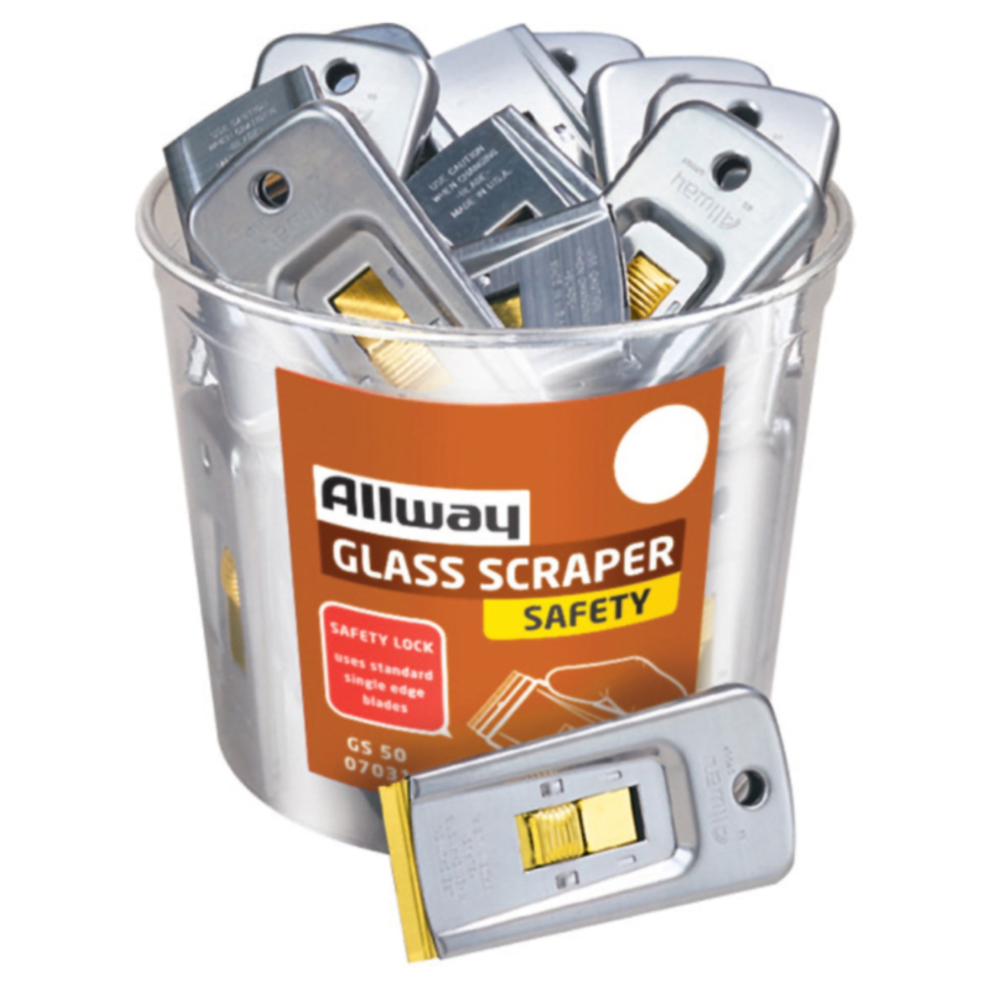 Allway Tools 50 Piece Safety Glass Scraper Bucket GS50 - Walmart.com