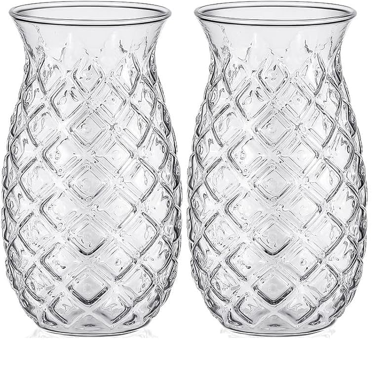 GLASSWARE Pineapple Design Drinking Cup Transparent Glass Cup Relief Pattern Juice Cup Cocktail ...