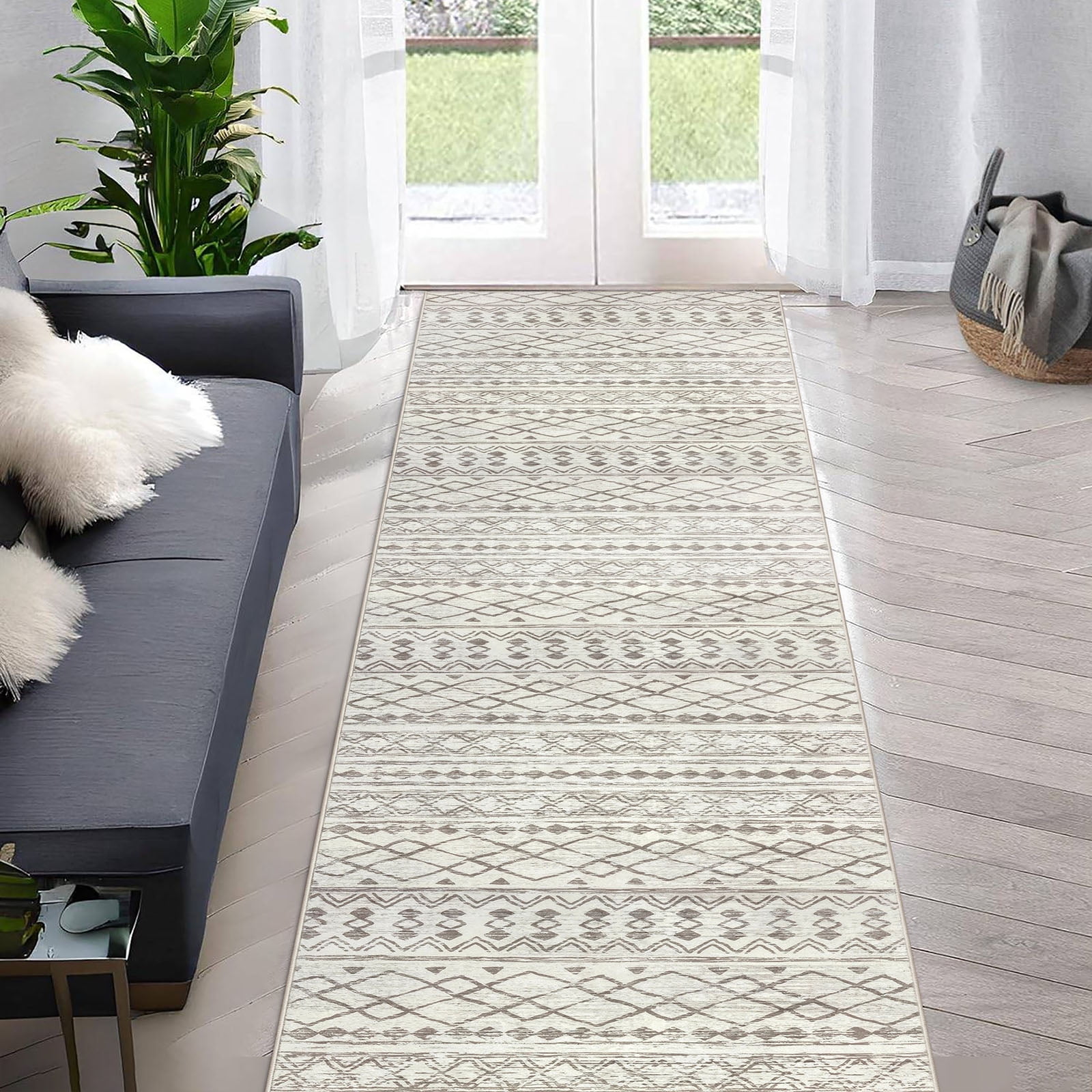 GLATTICE 2.6x10 Runners for Hallway Washable Runner Rugs Non-Slip ...