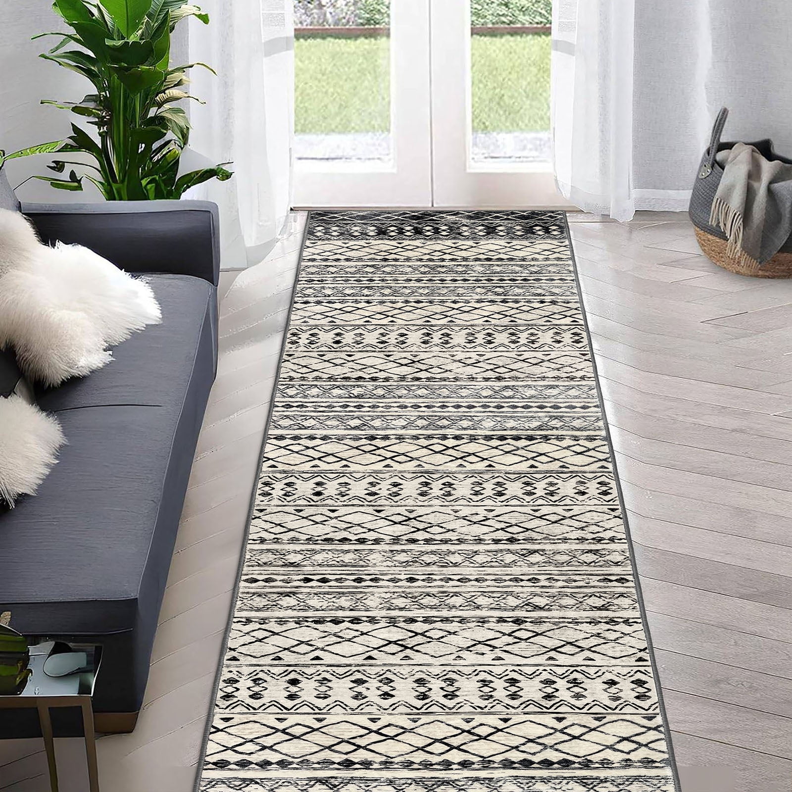 GLATTICE 2.6x10 Runners for Hallways Washable Runner Rugs Non-Slip ...
