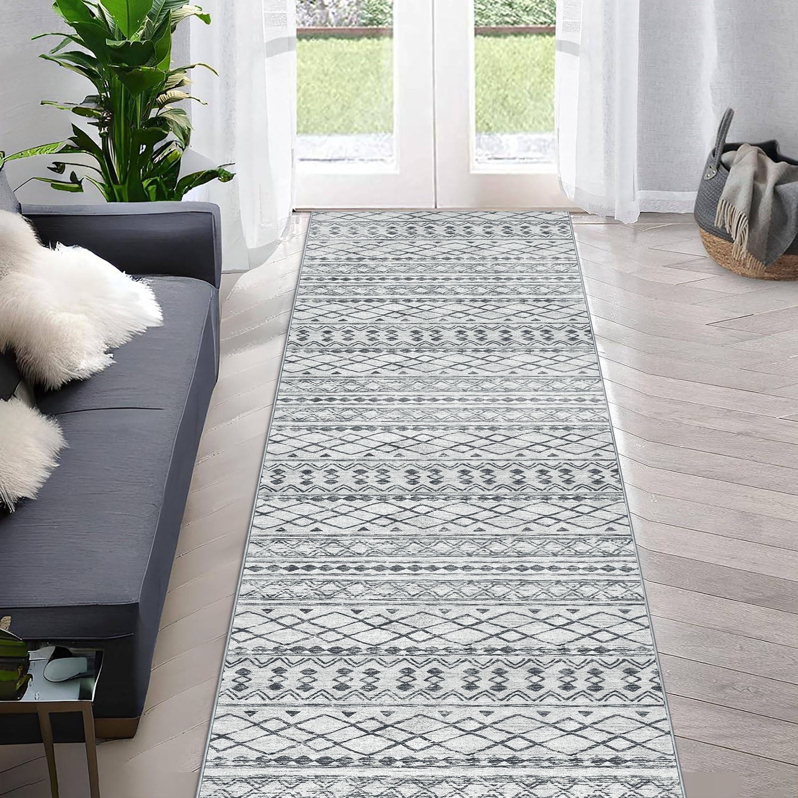 GLATTICE 2.6x10 Runners for Hallways Washable Runner Rugs Non-Slip ...
