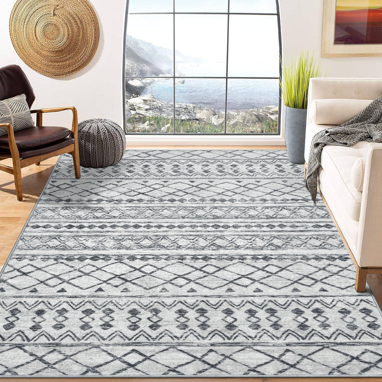 GLATTICE 6x9 Area Rugs Moroccan Washable Rugs Non Slip Ultra Soft Thin ...