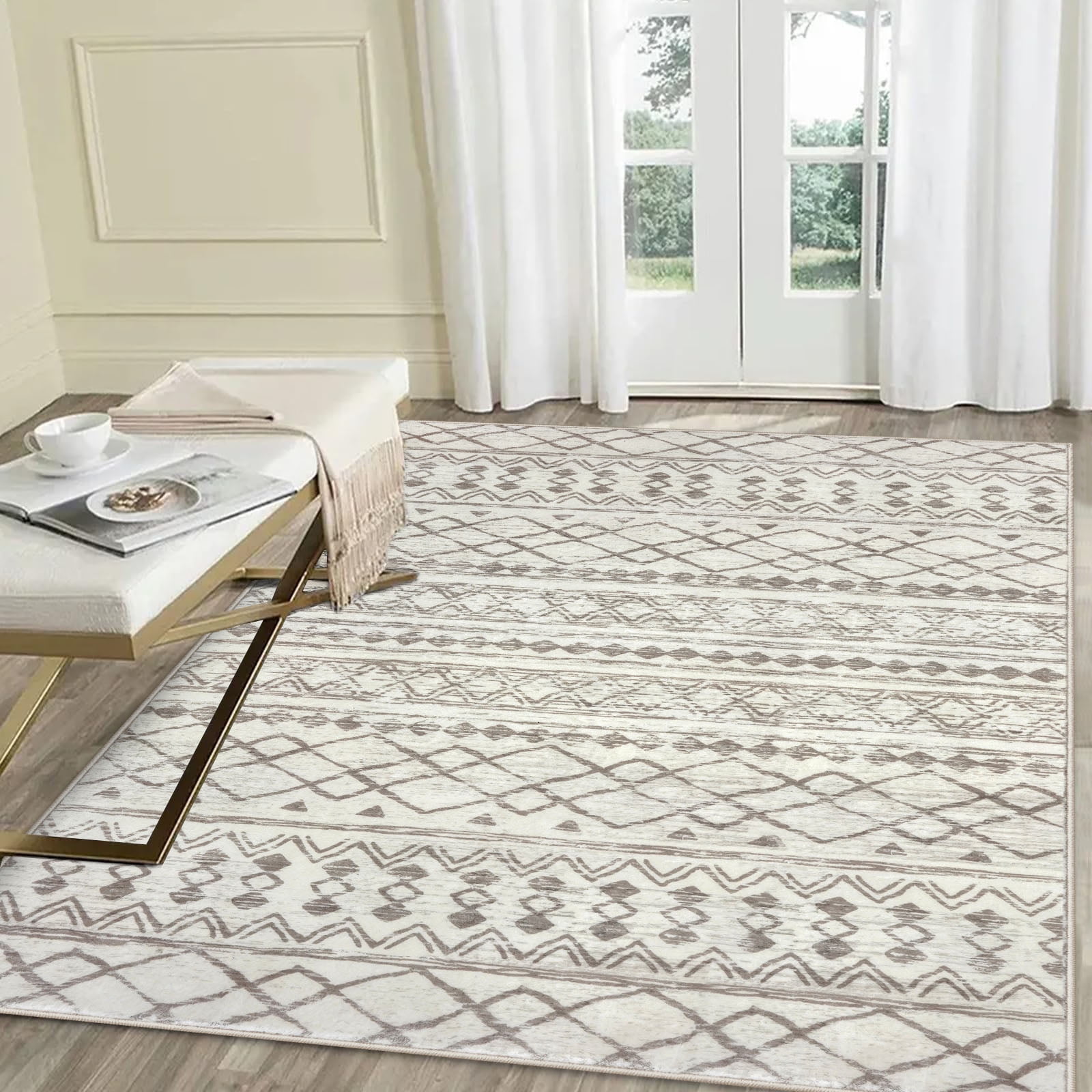 GLATTICE Area Rug 4x6 for Bedroom Washable Rugs Non Slip Living Room ...