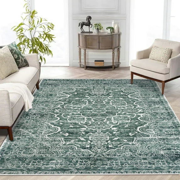 GLATTICE Area Rugs 5x7 Green Washable Rugs for Living Room Ultra Soft ...
