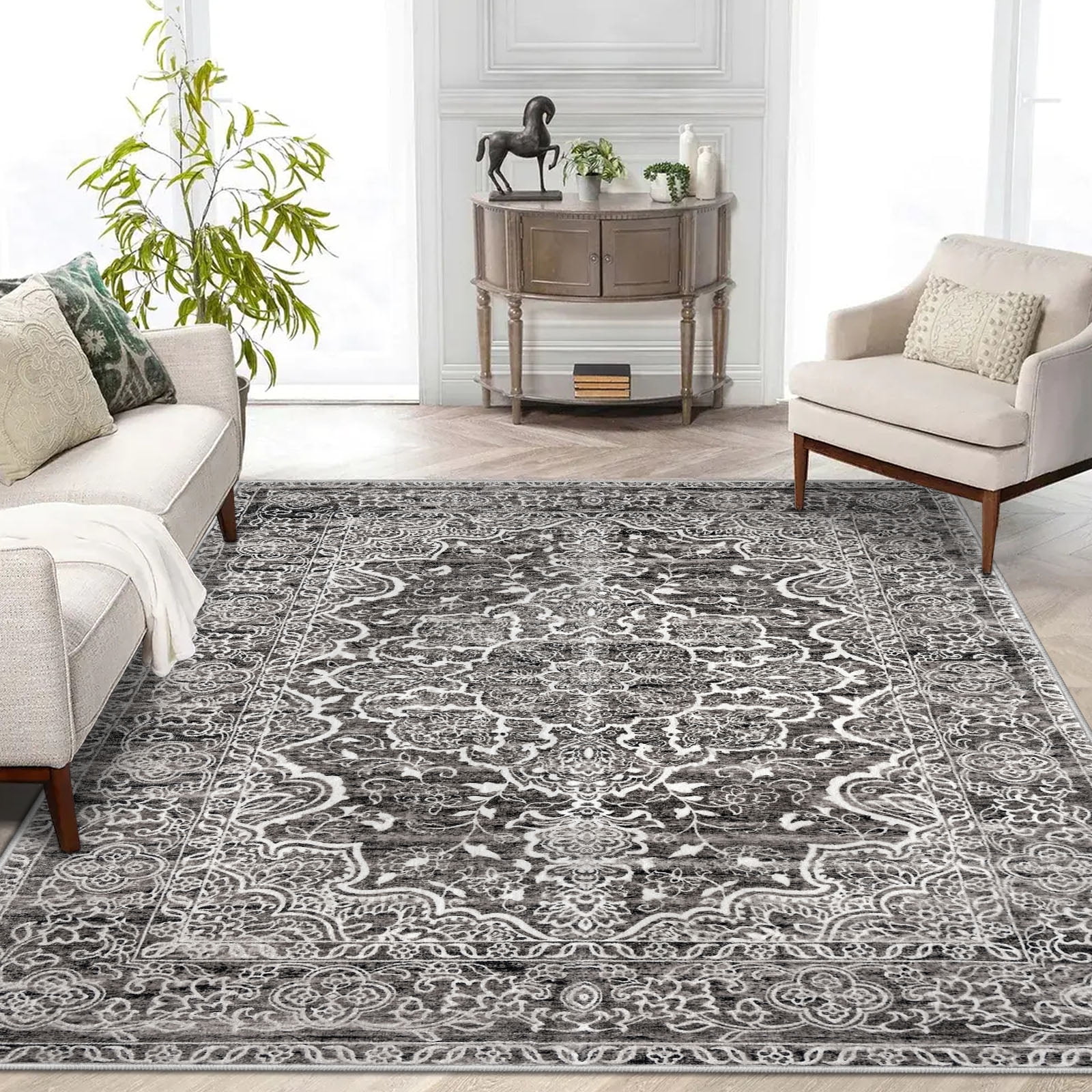 GLATTICE Area Rugs 5x7 Tan Washable Rugs for Living Room Ultra Soft Non ...