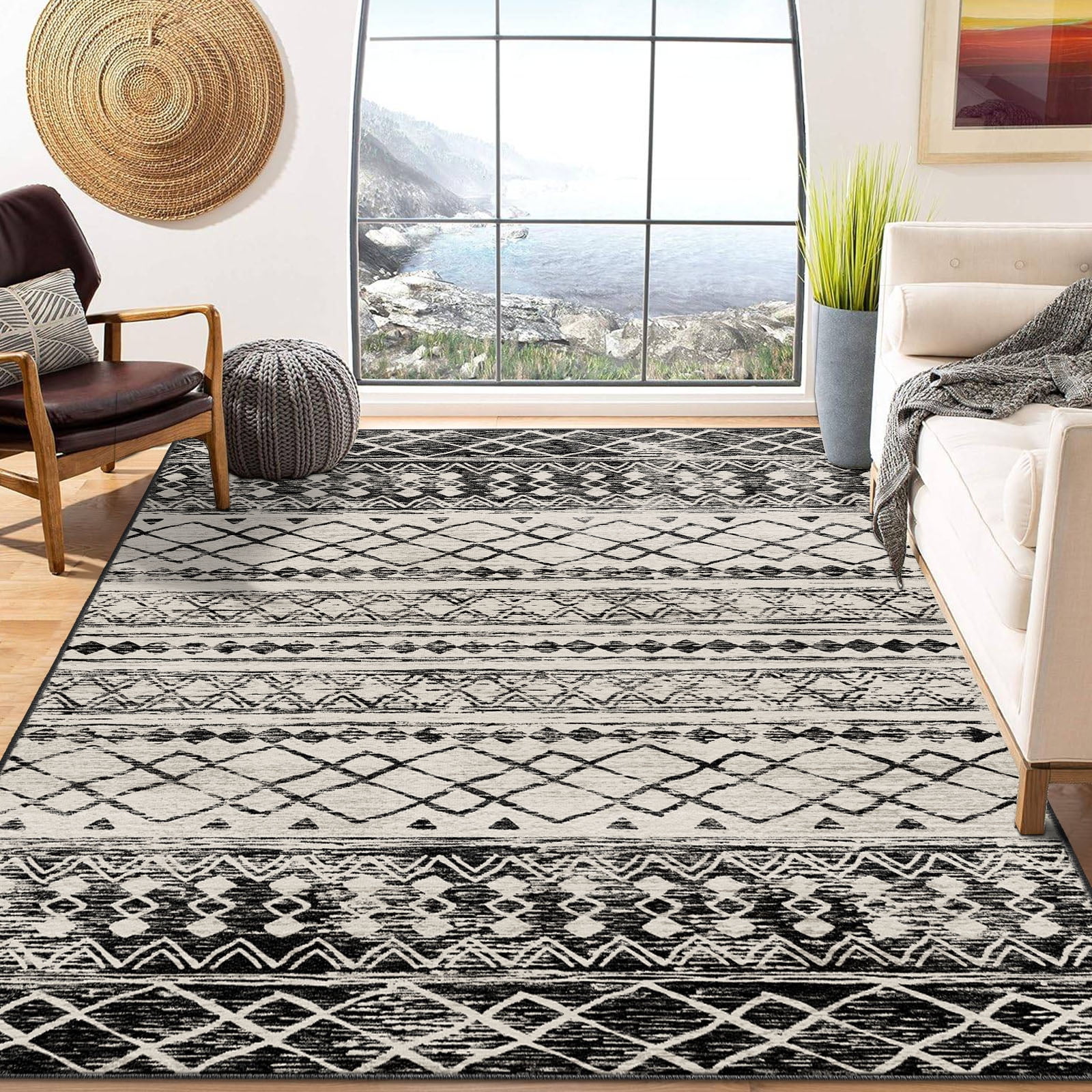 GLATTICE 6x9 Area Rugs Moroccan Washable Rugs Non Slip Ultra Soft Thin ...