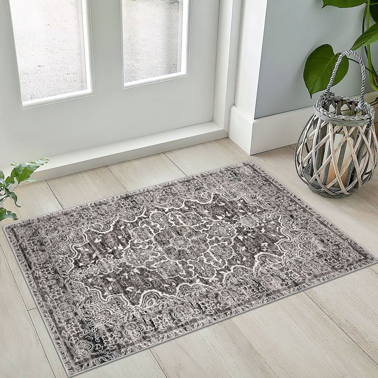 GLATTICE Small Area Rug 2x3 Tan Washable Entryway Rug Non-Slip Ultra ...