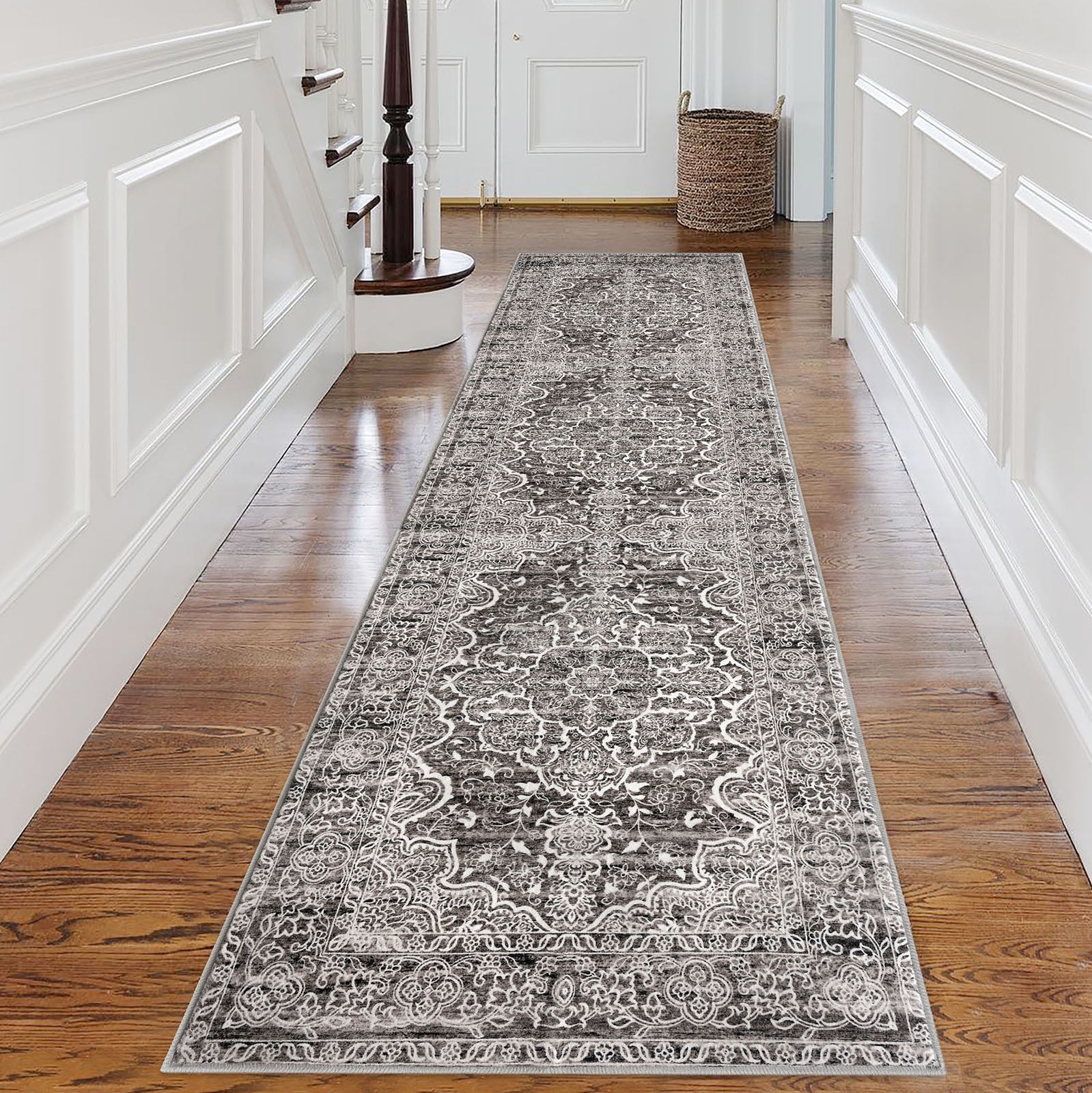 GLATTICE Runner for Hallways 2x8 Tan Vintage Floral Runners Non-Slip ...