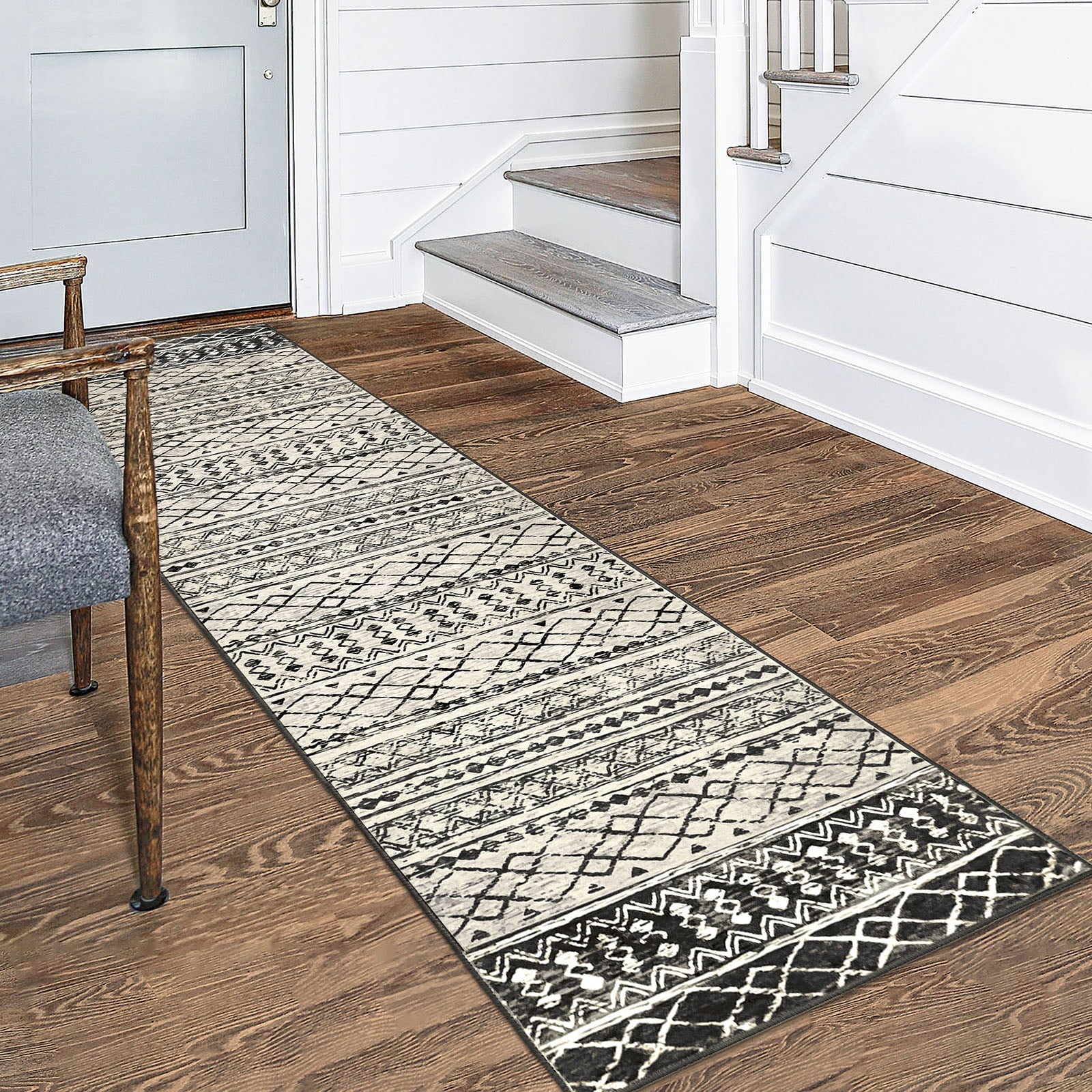 GLATTICE Runner Rug for Hallway 2x8 Black Washable Runners Non Slip ...