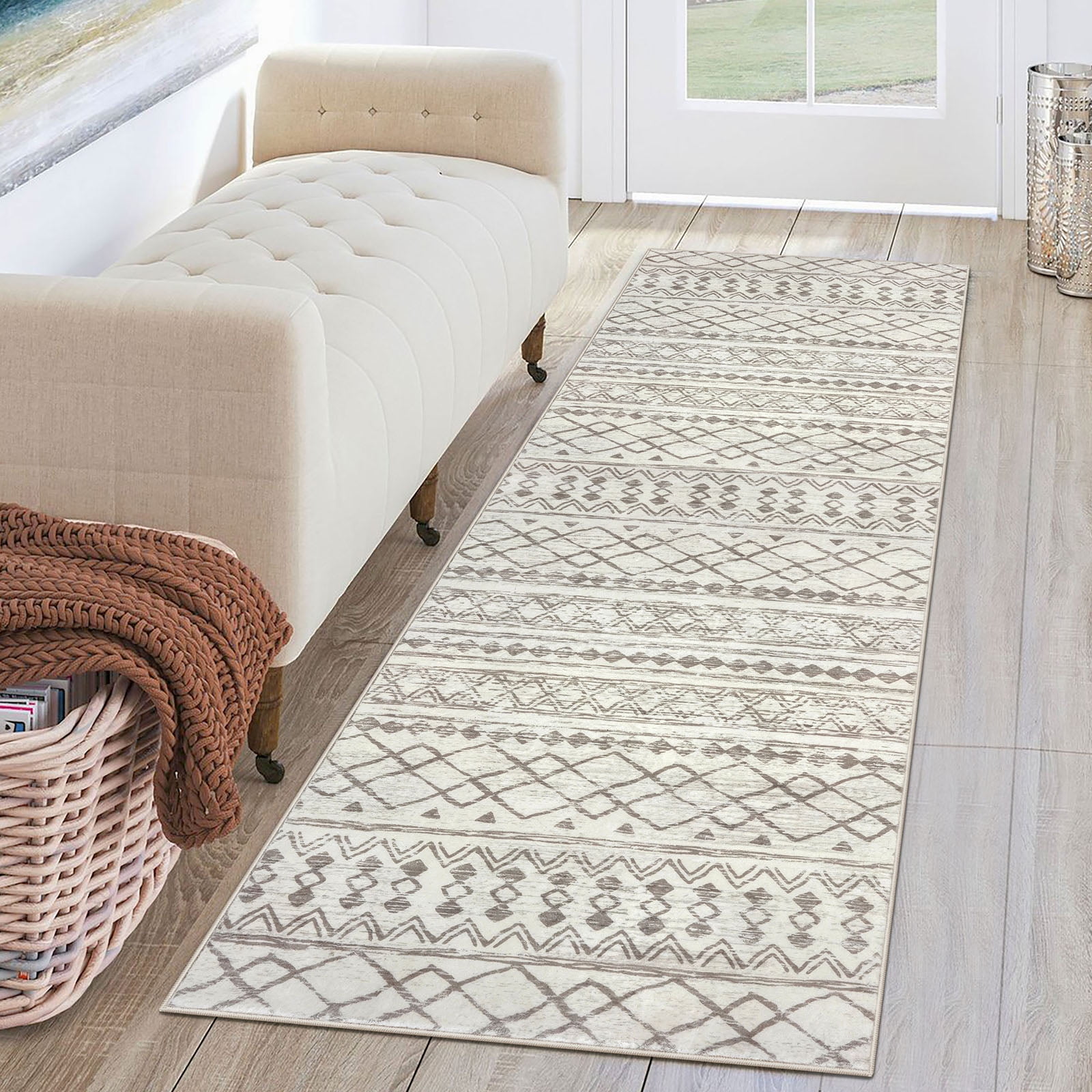 GLATTICE Runner Rugs for Hallway 2x6 Non-Slip Vintage Beige Boho Runner ...