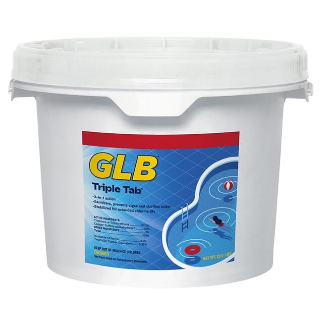 GLB Stabilized Pool Chemicals: GL71446A 22.5 lbs Clear Supplies Triple ...
