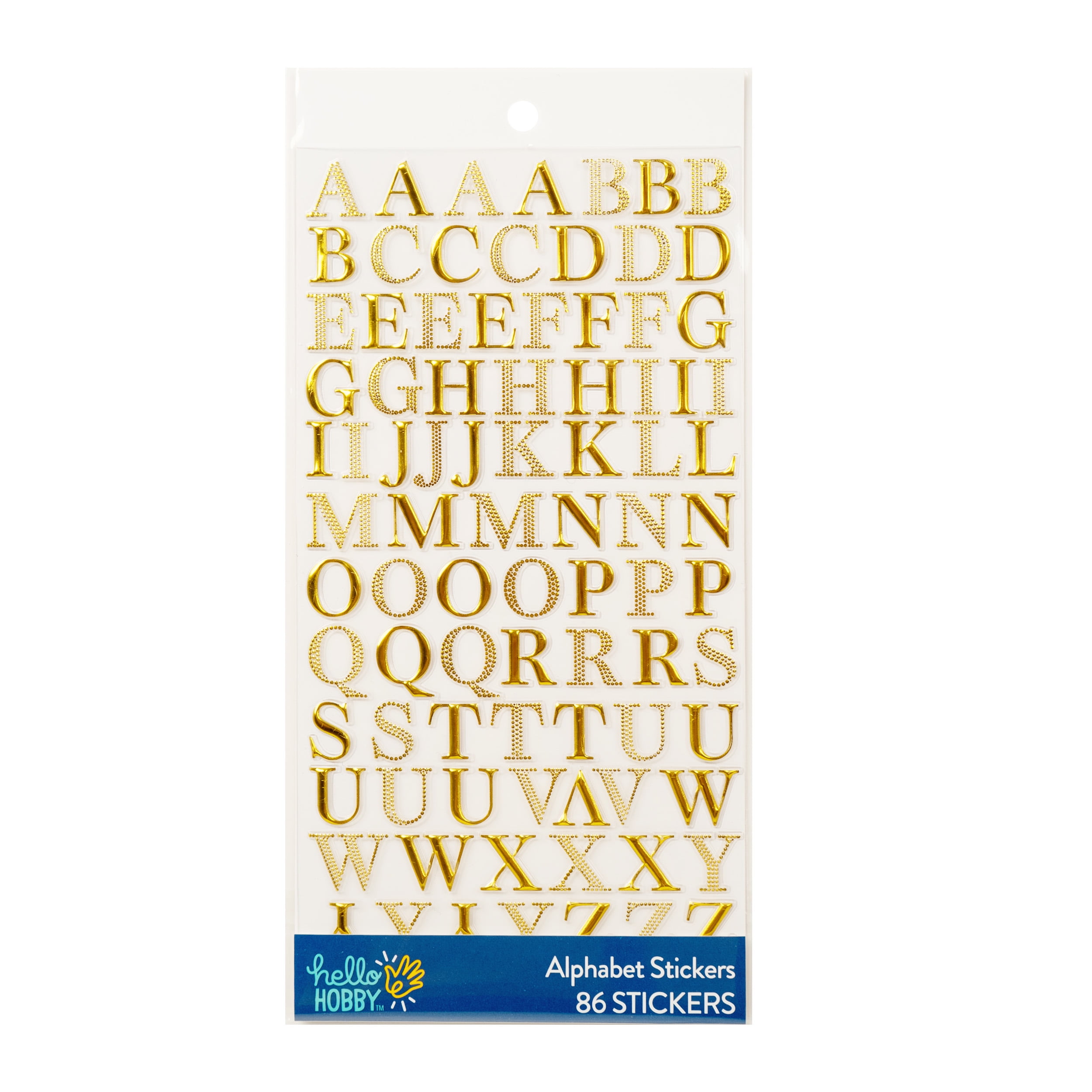 Hello Hobby Small Gold Foil Alphabet Stickers, 86 Count - Walmart.com