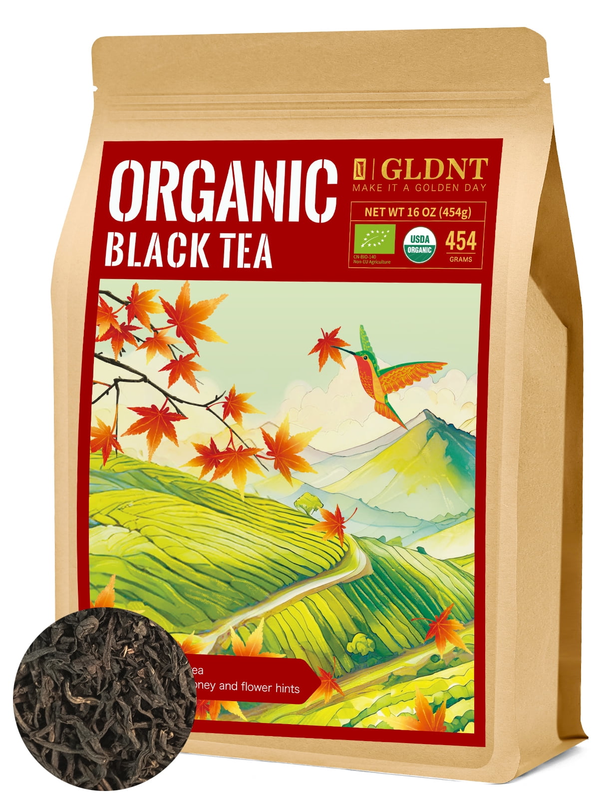 GLDNT Organic Black Tea, Organic Black Tea Loose Leaf, Full-bodied ...
