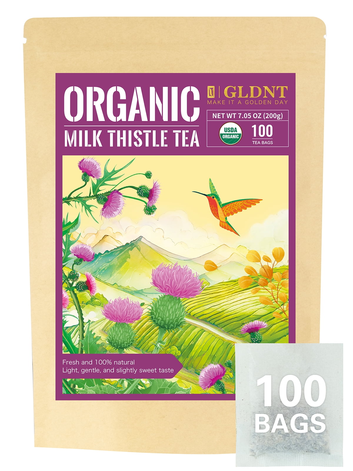 GLDNT Organic Milk Thistle Tea, Natural Organic Milk Thistle Seed ...
