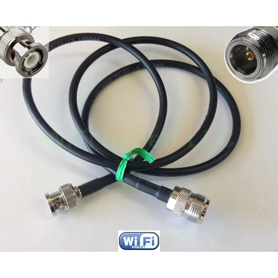 GLEAM- Rg58 1.5 Foot Rf Pigtail Cable Bnc Male To N Female No Bulkhead ...