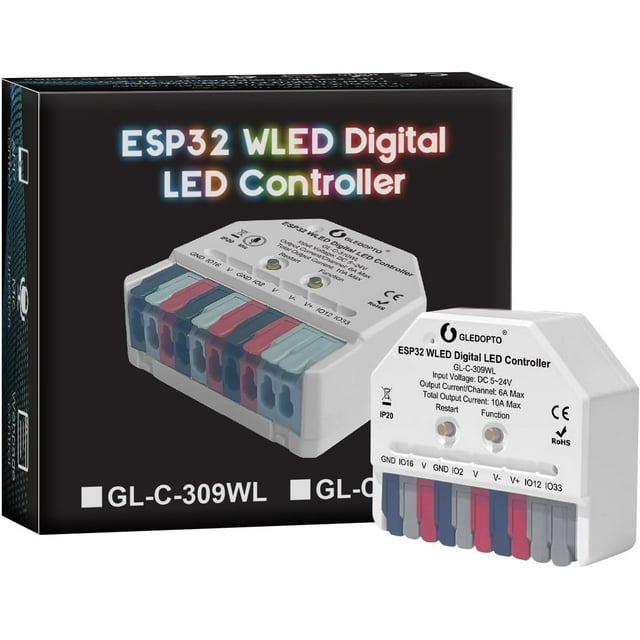GLEDOPTO ESP32 Mini WLED LED Controller DC 5~24V DIY Dynamic Lighting ...