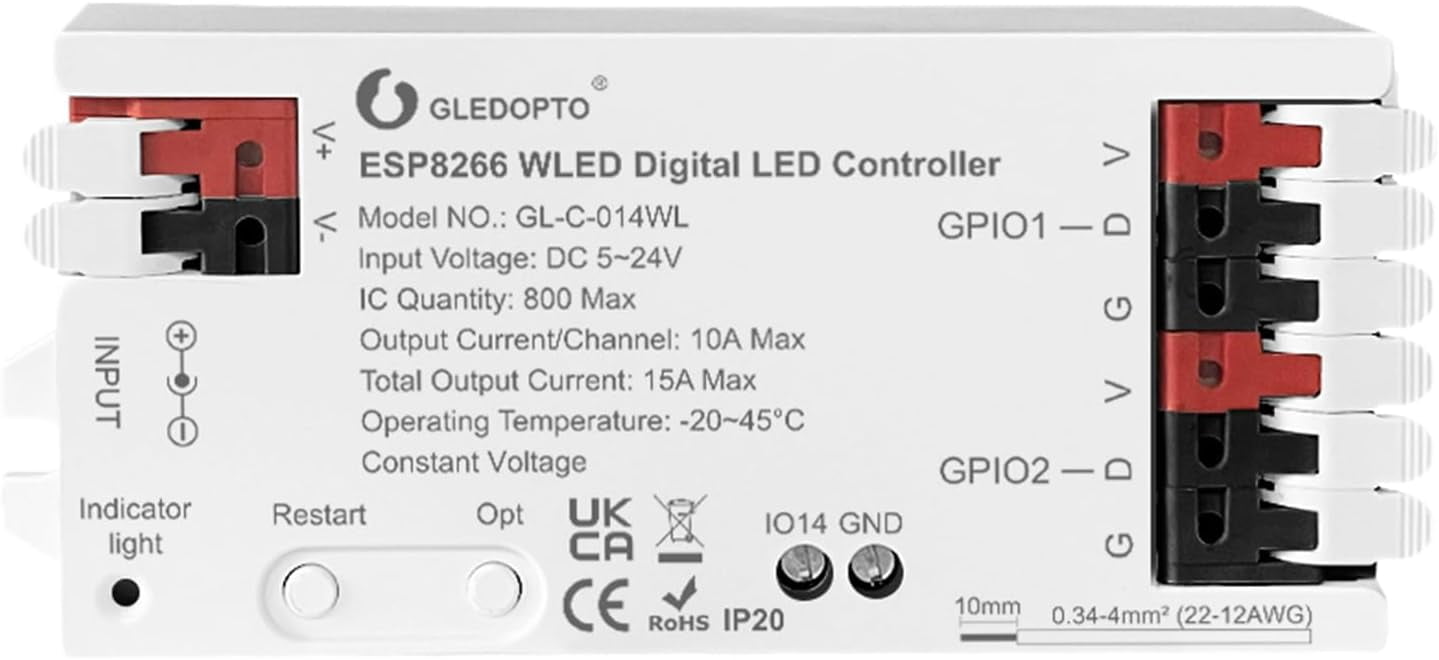 Gledopto Esp8266 Wled Led Controller Dynamic Rgb Ic Atmosphere Diy