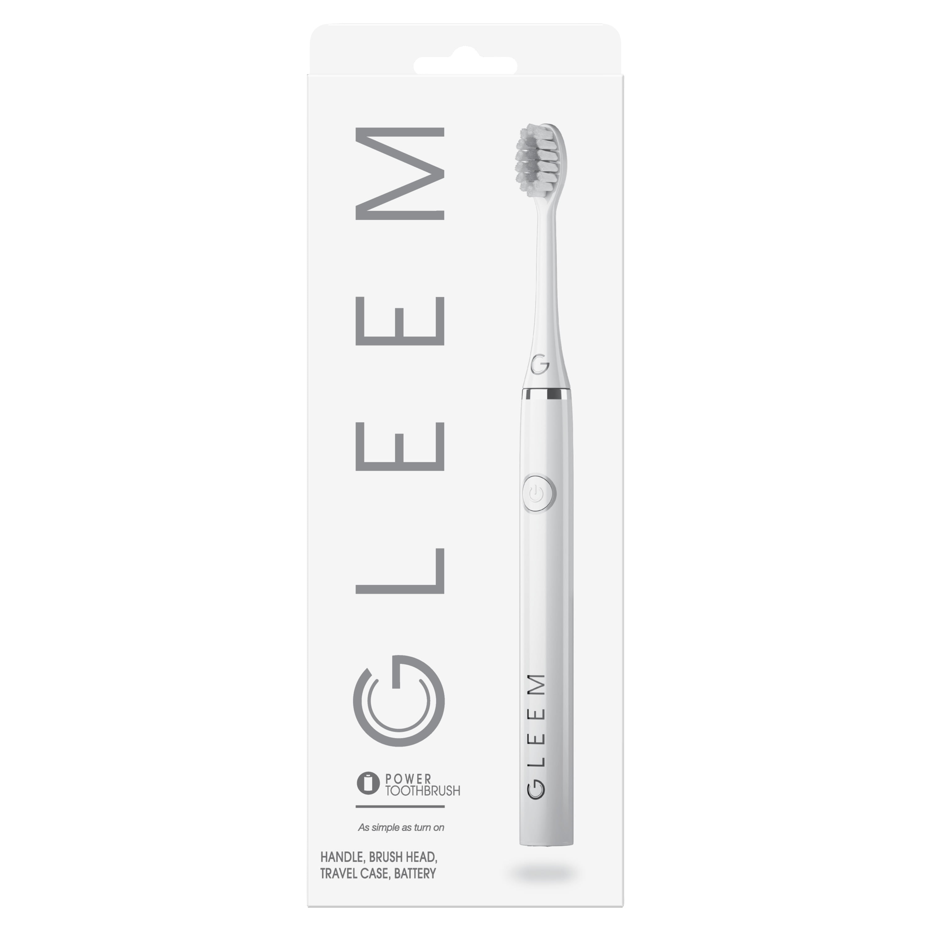 GLEEM Electric Power Toothbrush, Sonic Vibration, LED Indicator, White ...