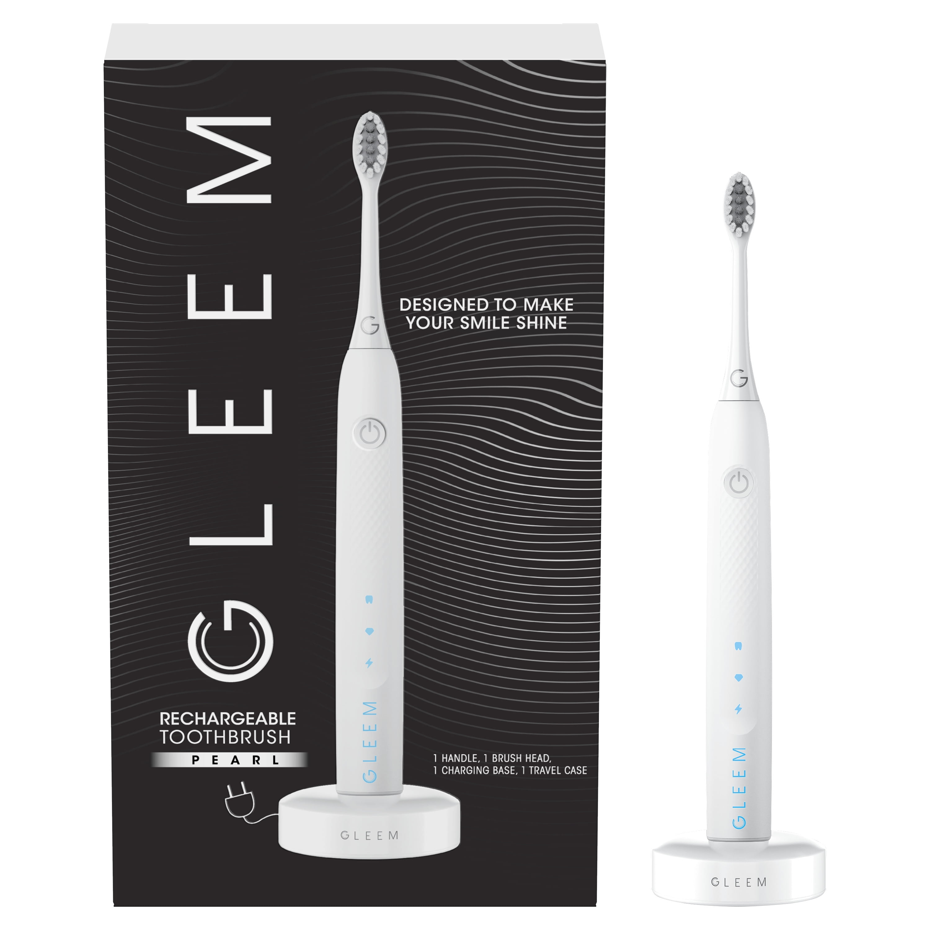 GLEEM Rechargeable Electric Toothbrush, Pearl - Walmart.com