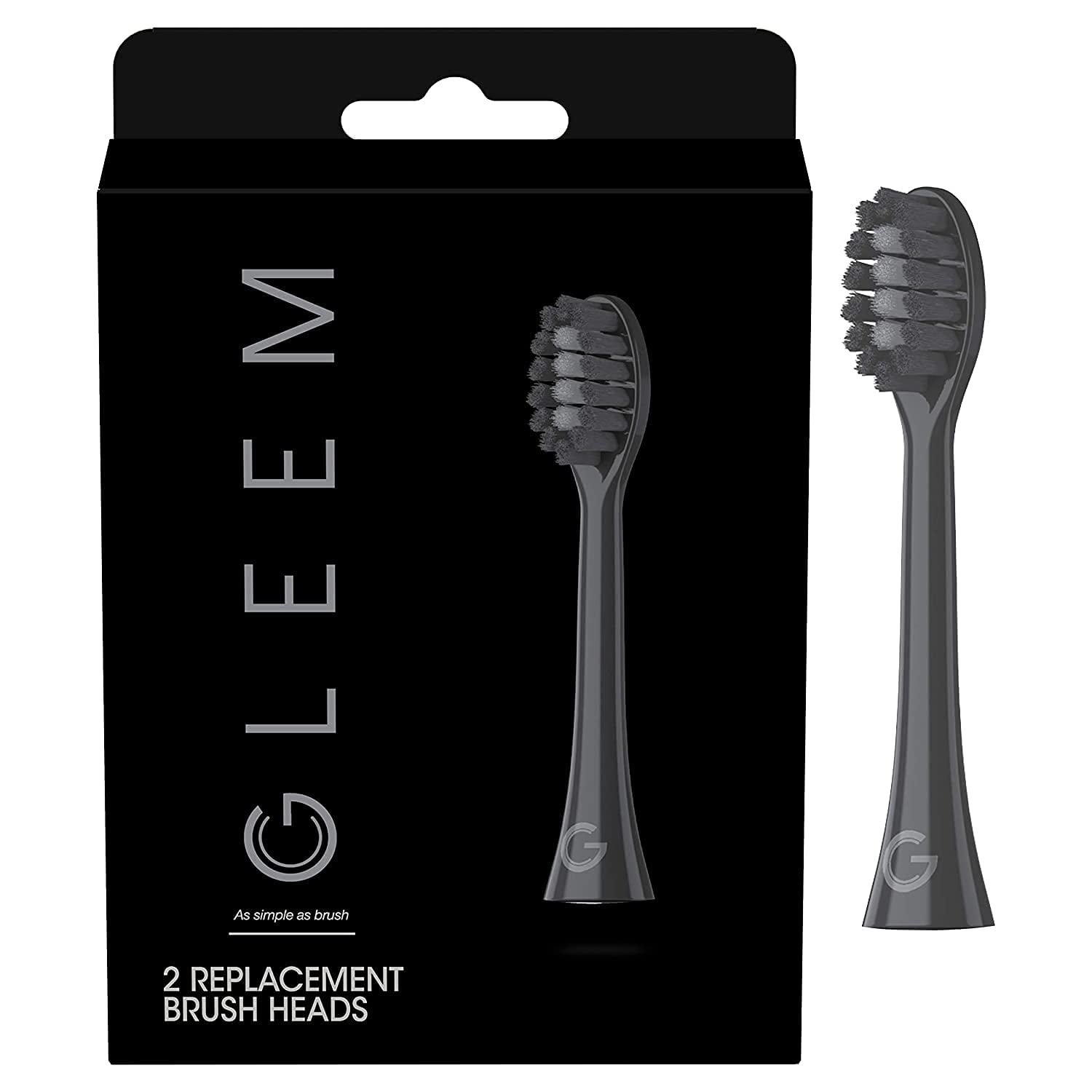 GLEEM Toothbrush Replacement Brush MMF7 Heads Refill, Black, 2 Count ...