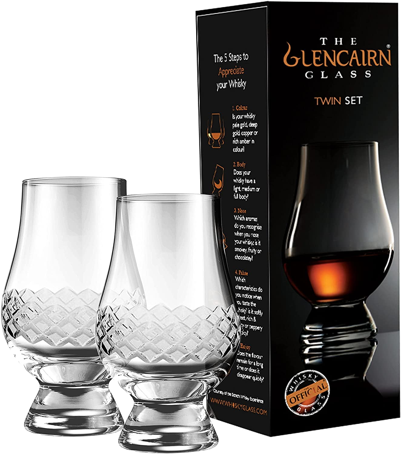 GLENCAIRN THE DIAMOND CUT TWIN PACK SCOTCH WHISKY TASTING GLASSES ...