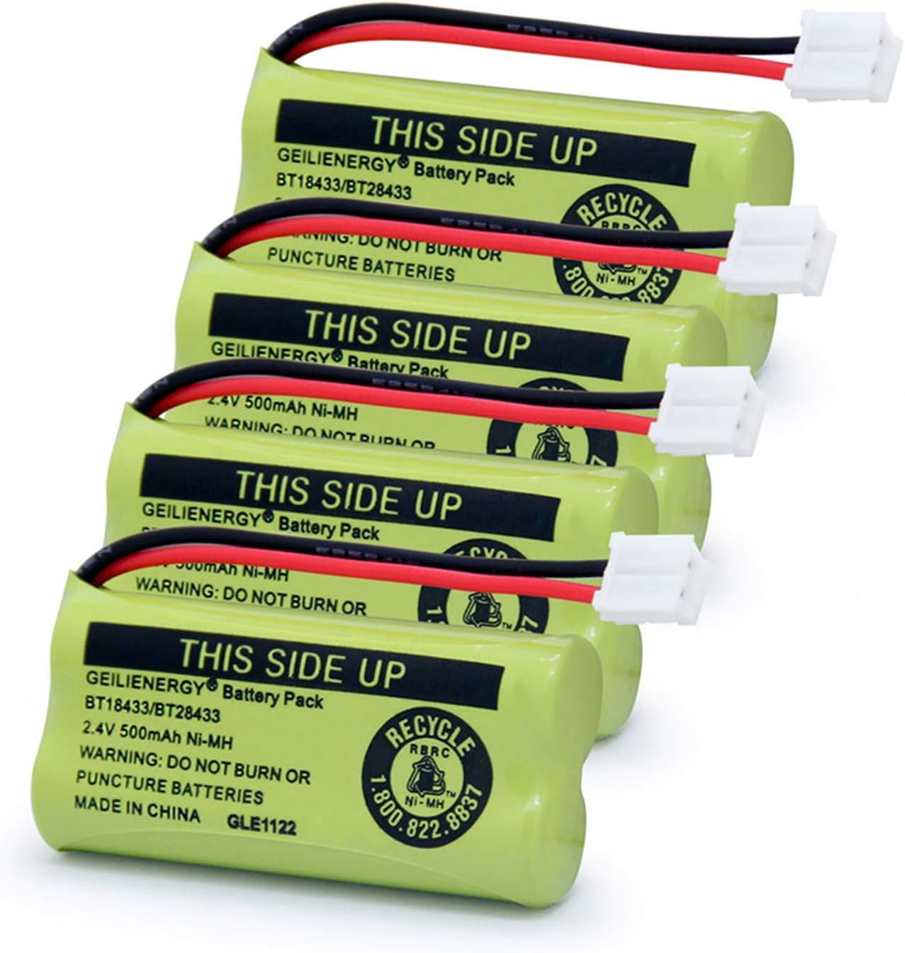 GLESOURCE 500mAh Power Battery for Telephone Models BT18433, BT28433, BT8001, 4 Pack - Walmart.com