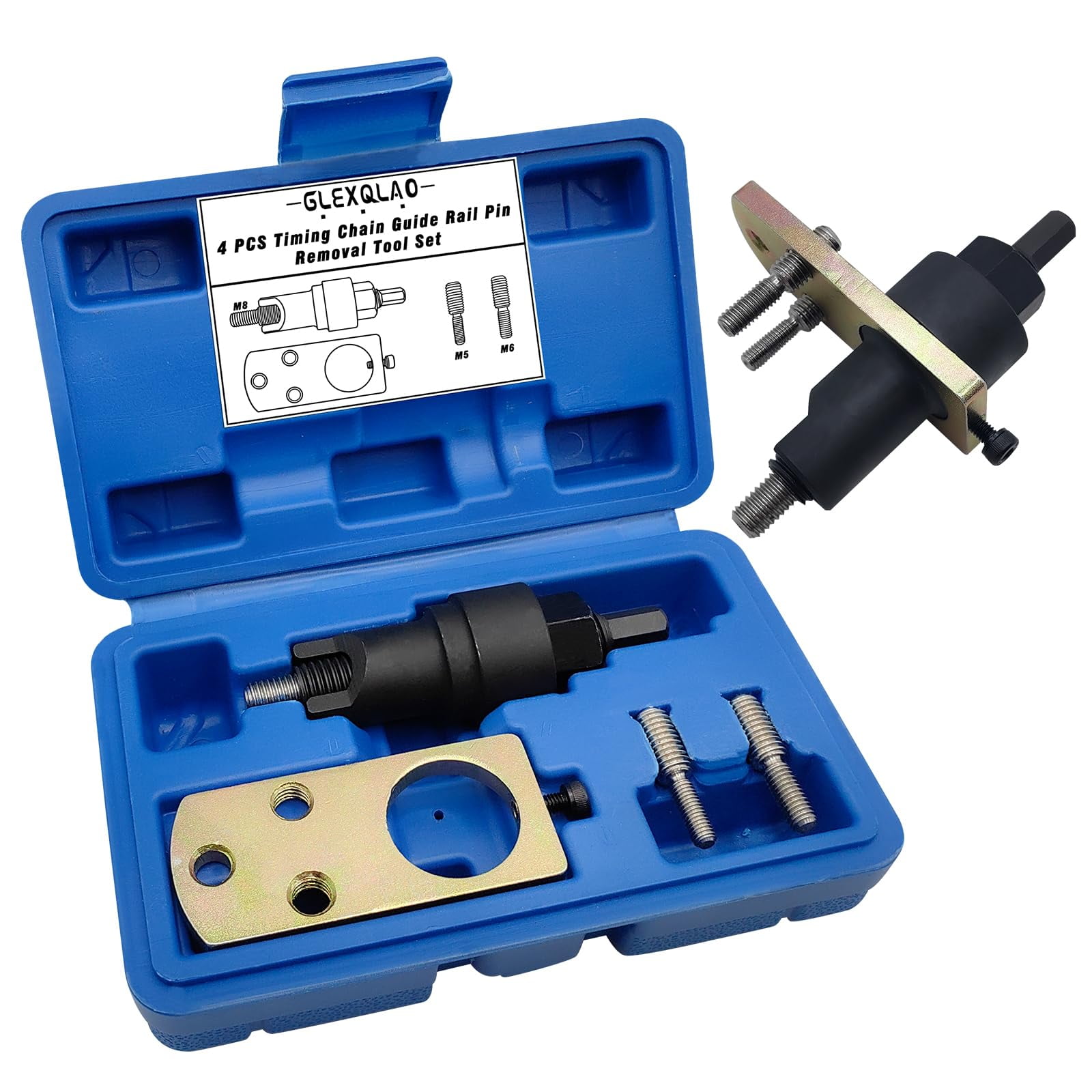 GLEXQLAO Timing Chain Guide Rail Pin Removal Tool Set Compatible with ...