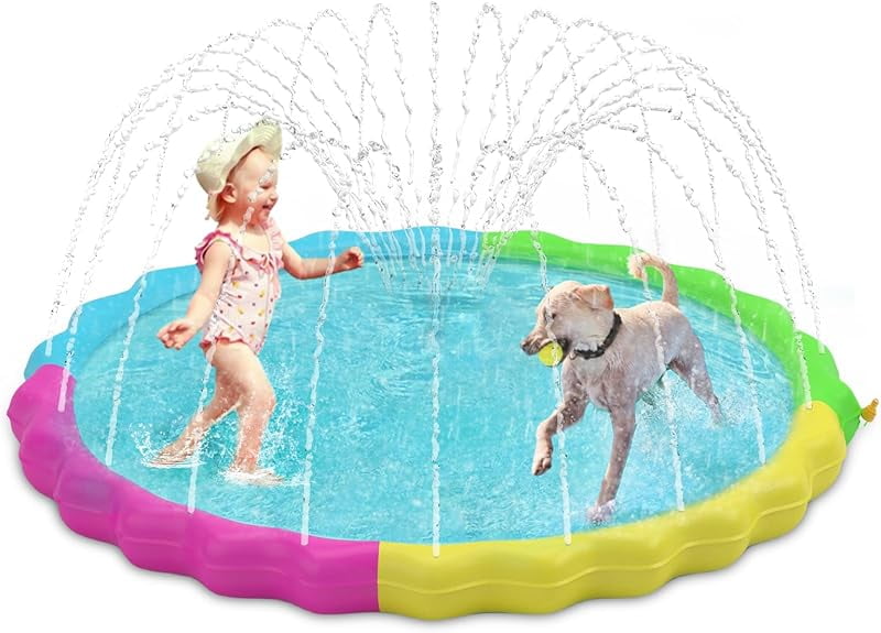 GLFE Splash Pad for Kids, Non-Slip Splash Pad for Toddler Summer ...