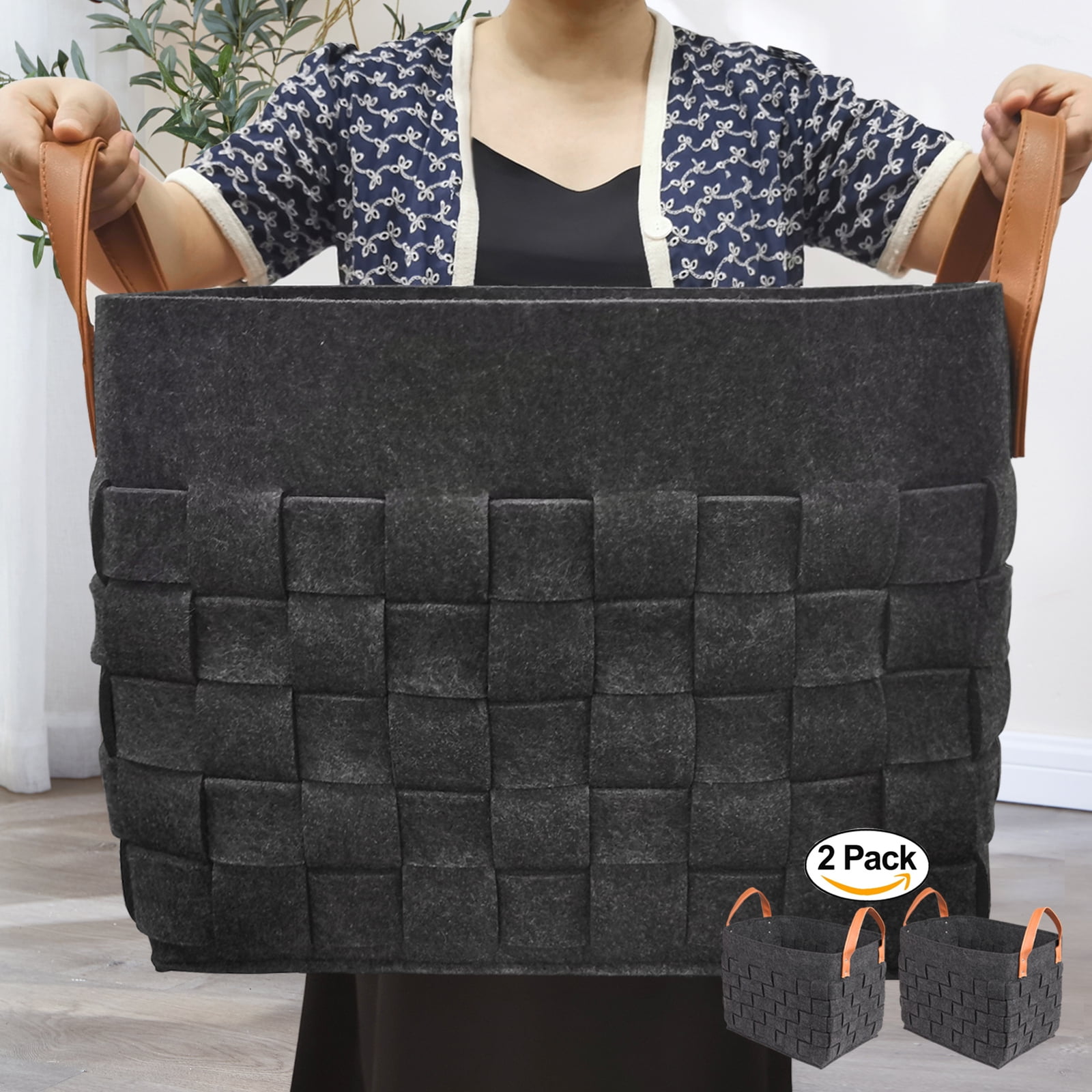 GLFERA Fabric Storage Bins 1 Pack, Medium 11.8”x7.9”x7” Rectangular ...