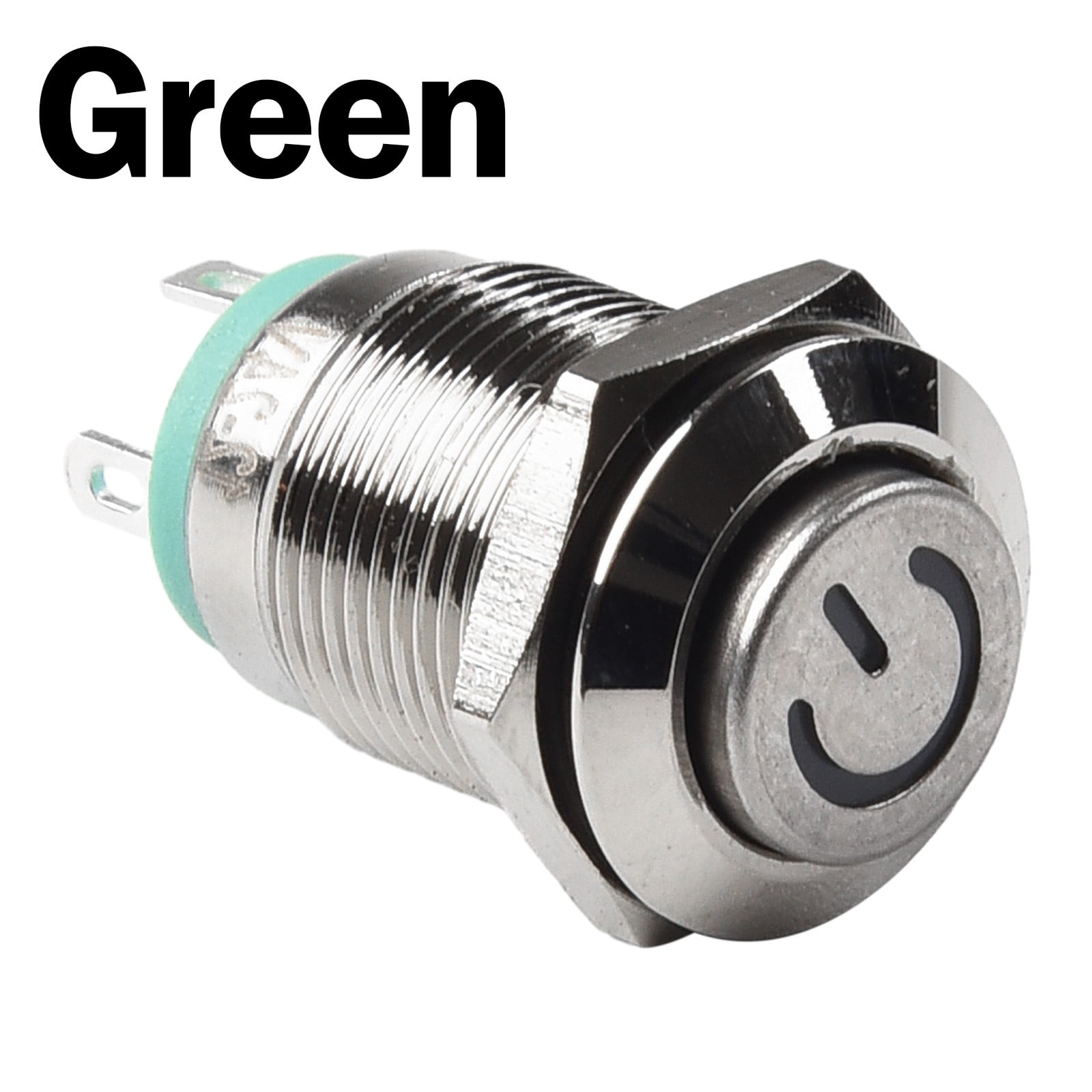 GLFILL 12mm Metal Push Button Switch Power Button Waterproof Flat LED ...