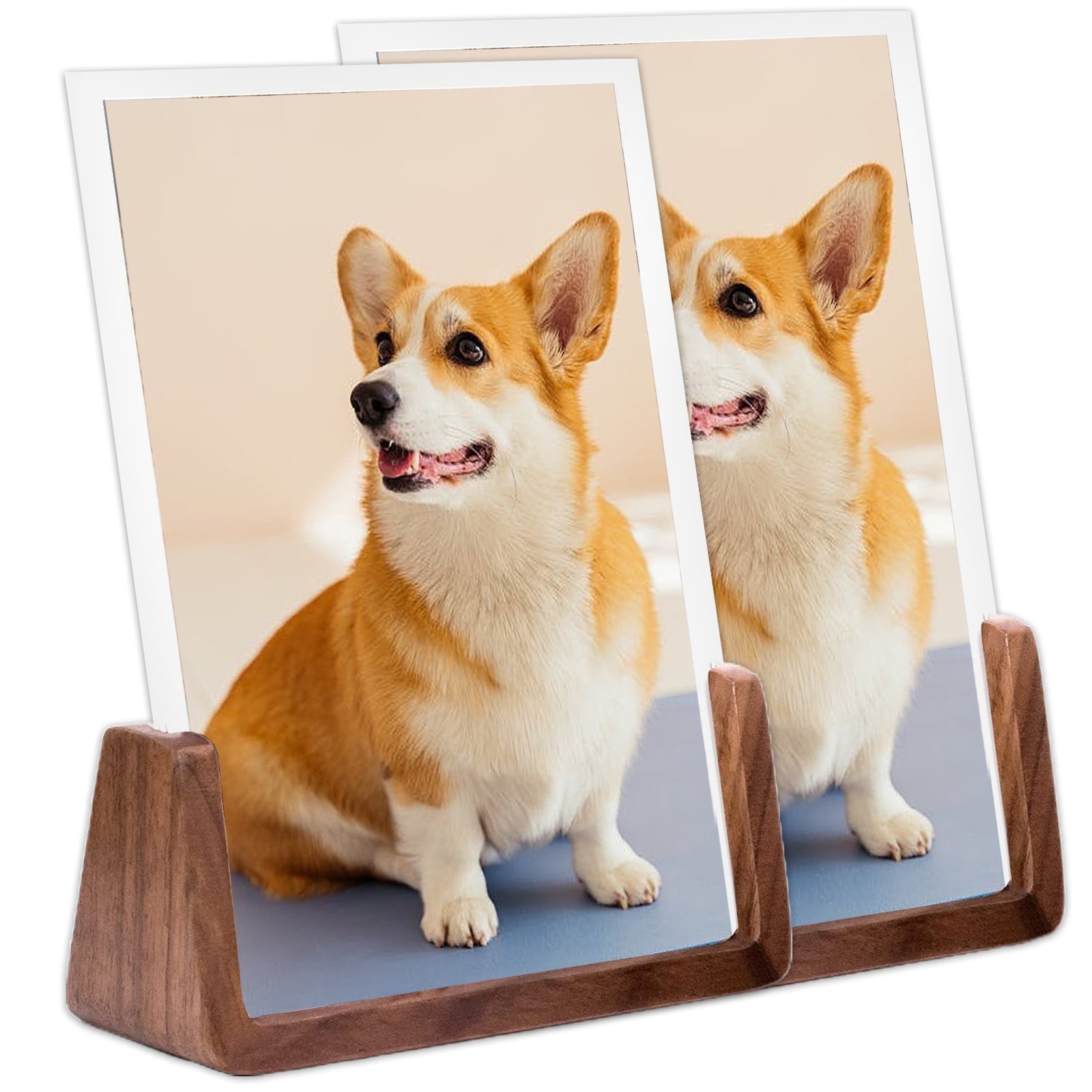 GLFILL 2 Pcs 5X7 inch Photo Frames Solid Rustic U Shape Wooden Photo ...