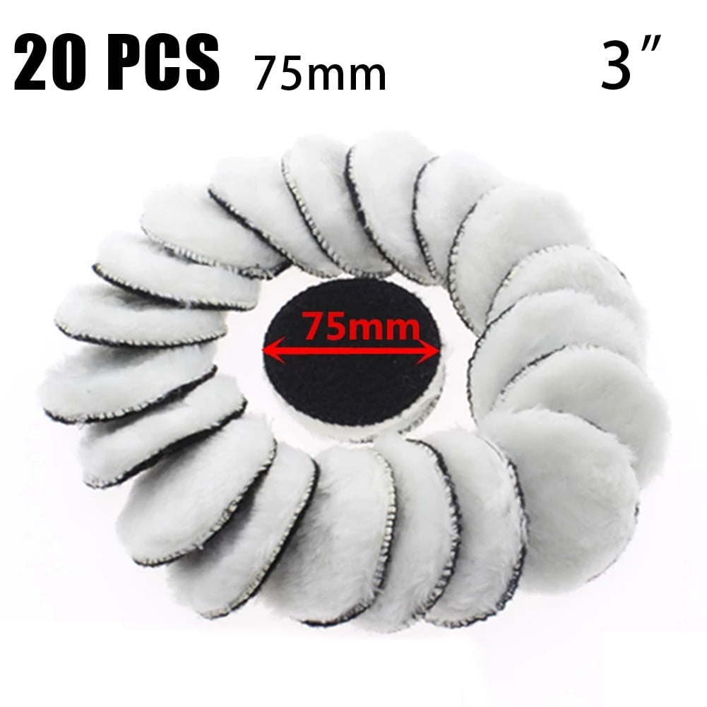 GLFILL 20Pcs 3Inch Wool Waxing Buffing Polishing Pad Bonnets Sanding ...