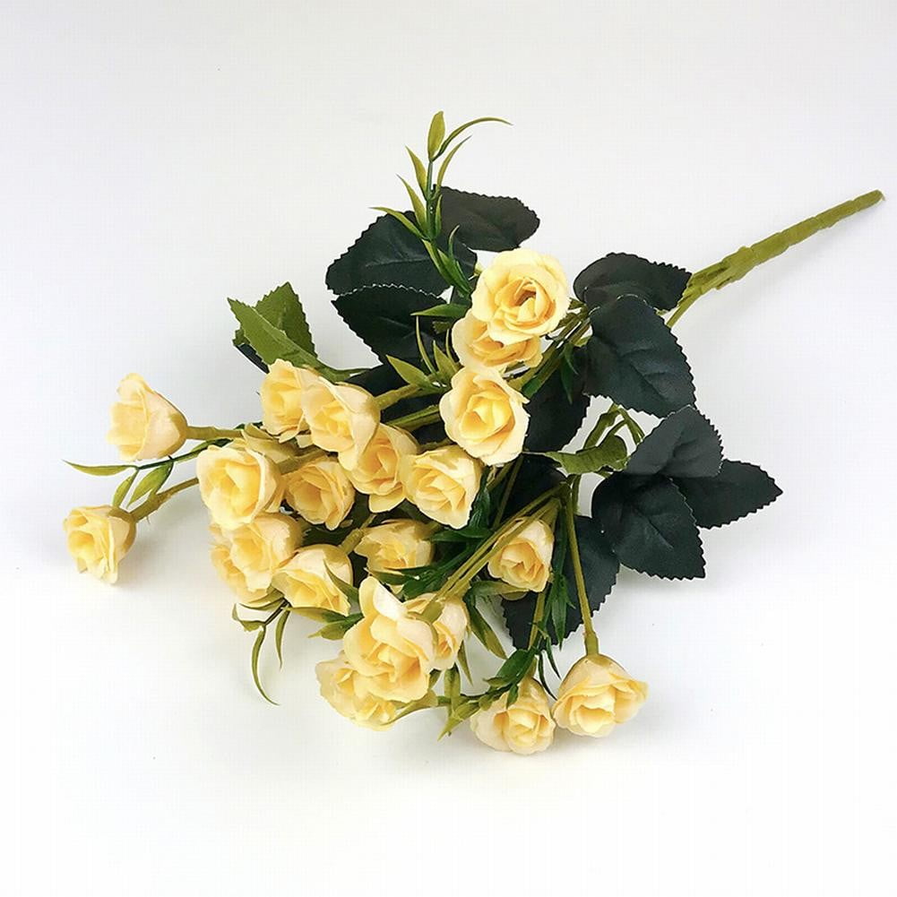 GLFILL 25 Head Small Rose Bouquet - Artificial Silk Flowers Bunch With ...