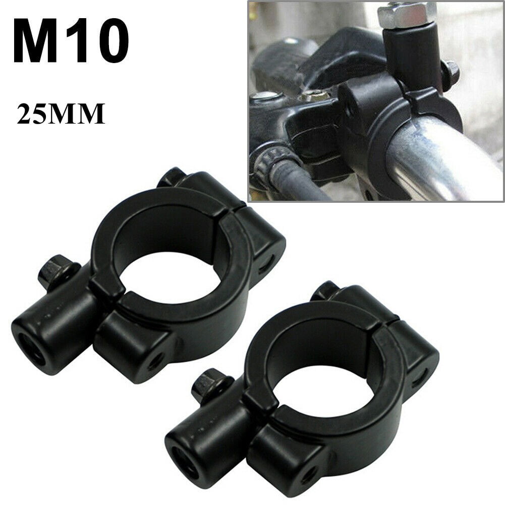 GLFILL 25mm M10 Black Motorcycle Handlebar Mirror Mount Holder Clamp ...
