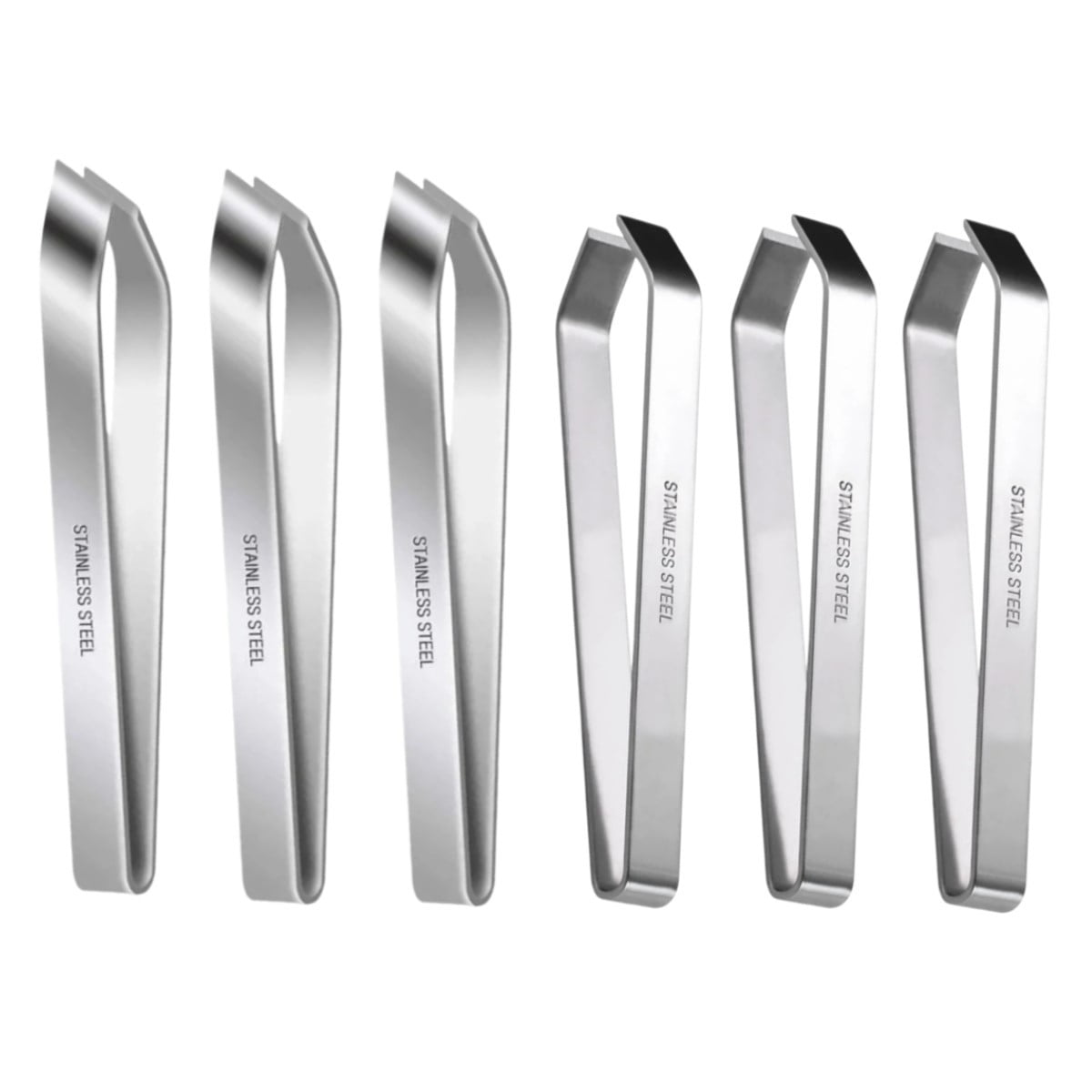 GLFILL 6Pcs Stainless Steel Fish Bone Tweezers Hair Removal Tweezers ...