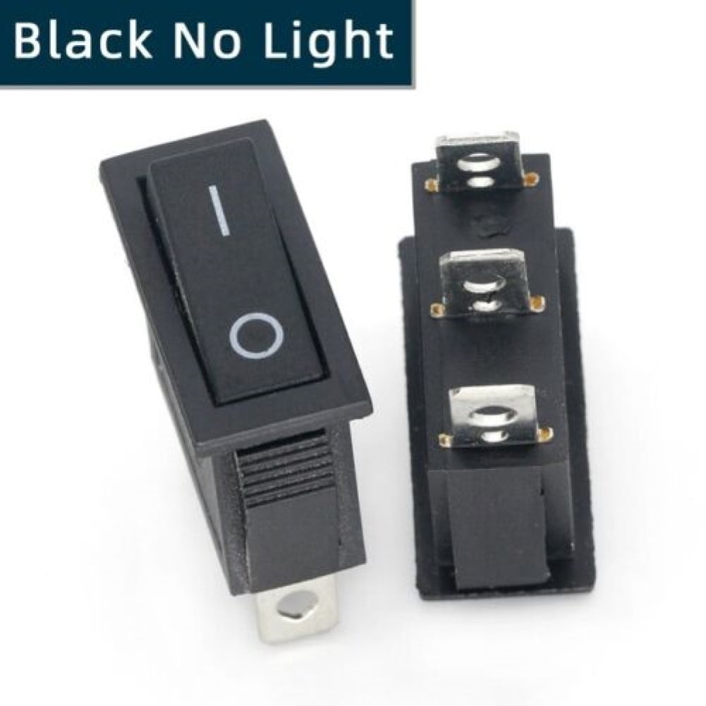 GLFILL Rectangular Latching Neon Rocker Switch On/Off 3 Pin Red Green ...