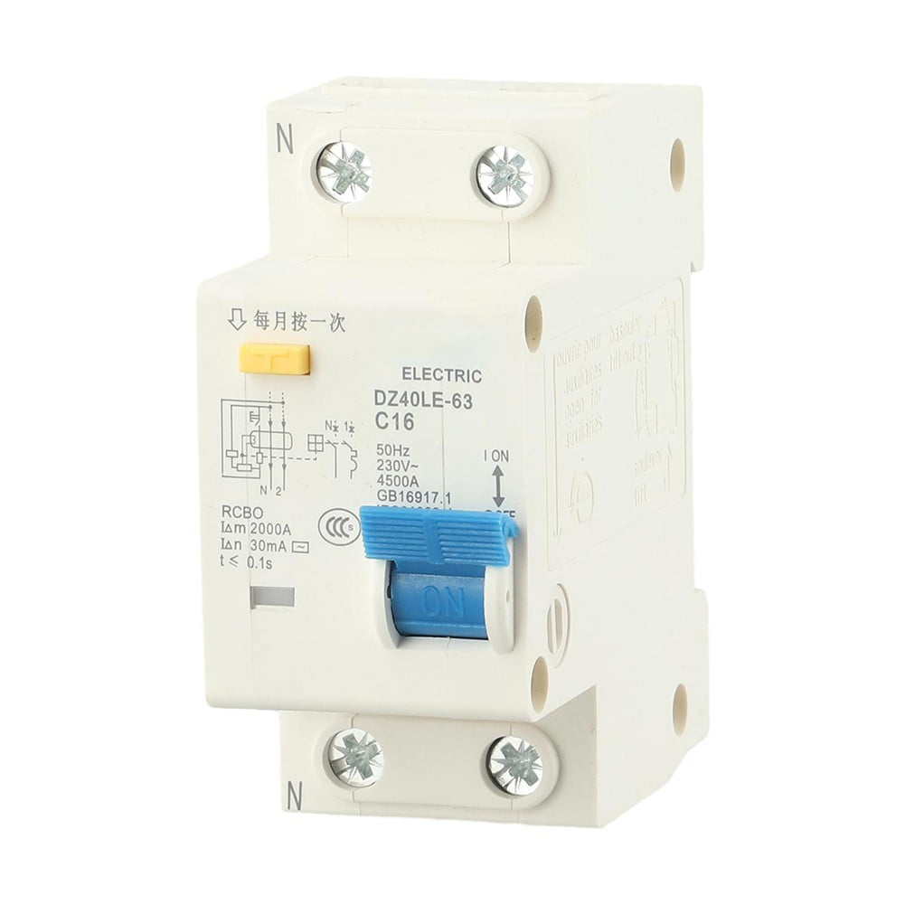 GLFS FI Circuit Breaker 1P+N with RCBO Leakage Protected CircuitBreaker AC230V Switch 16A ...