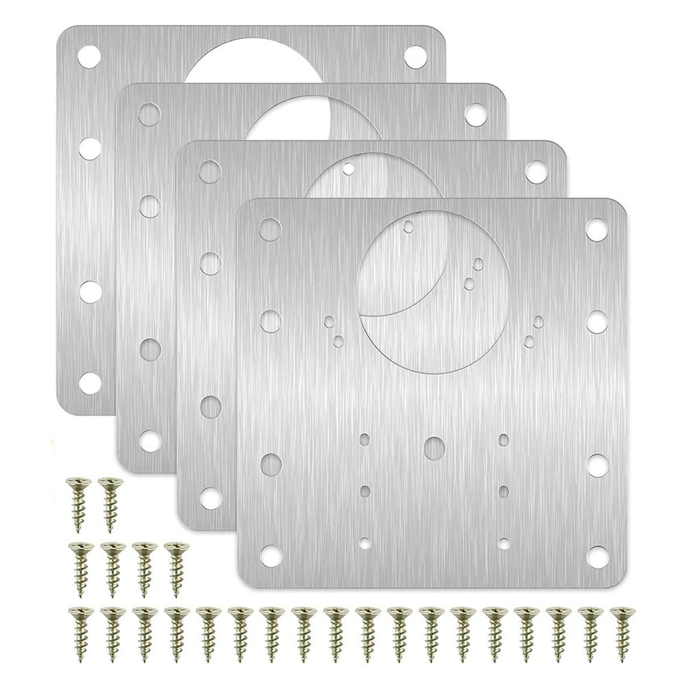 GLFSIL Kitchen cupboard door hinge repair kit includes 2/4/10 plates ...