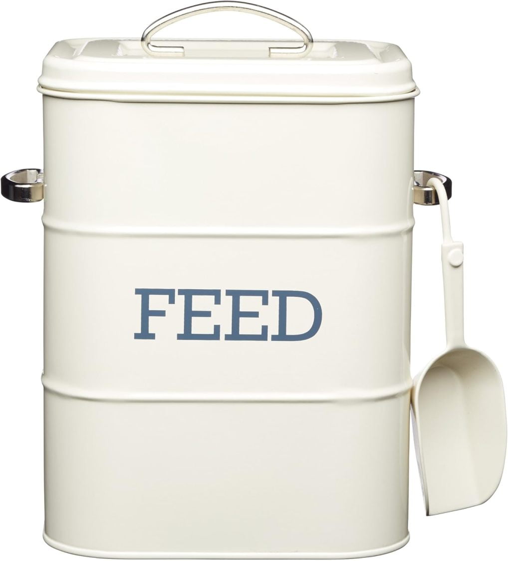 GLGF Living Nostalgia Pet Food Storage Tin with Metal Scoop, Dog Food ...