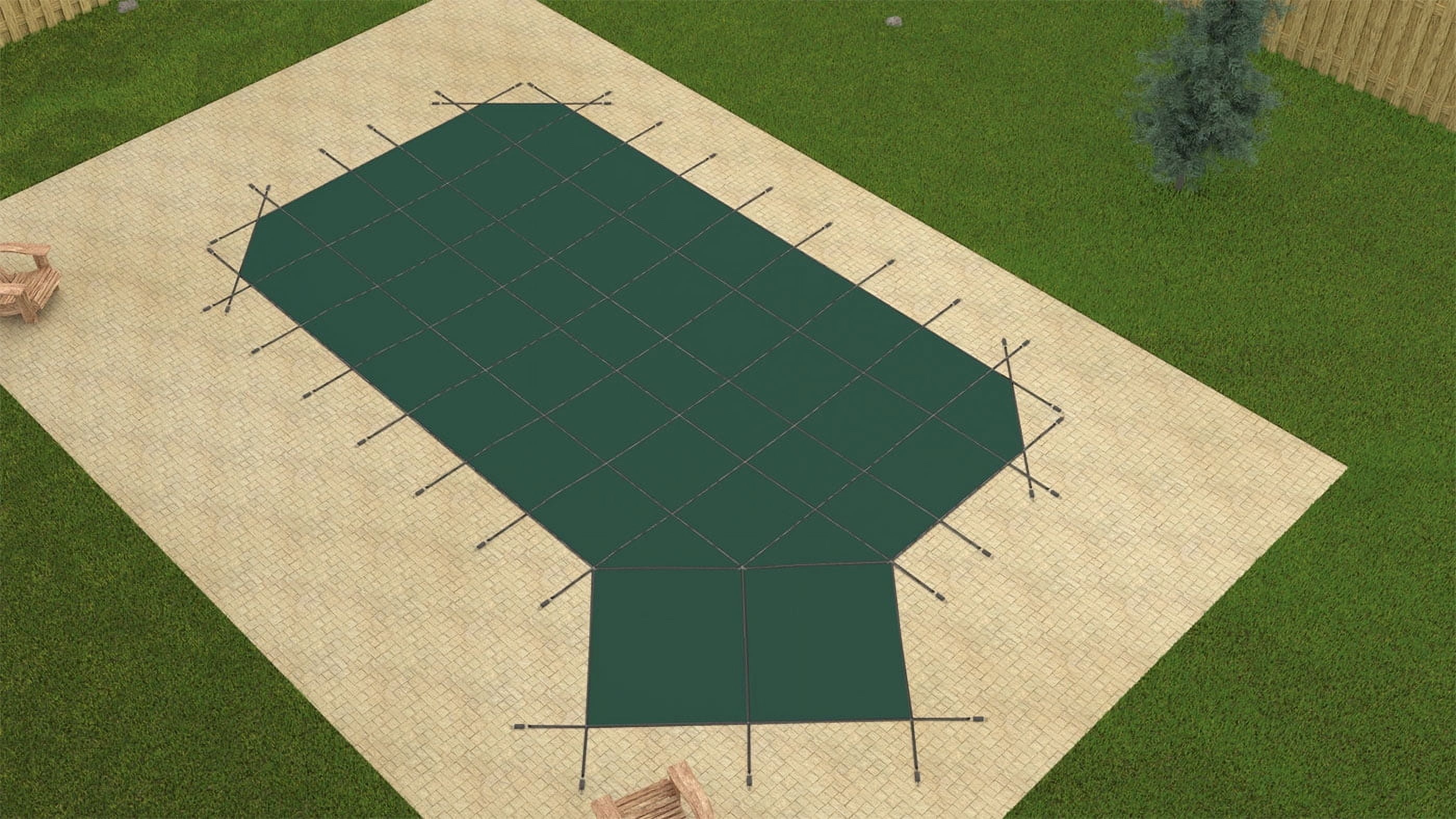 GLI Secur-A-Pool 16' 6" x 35' 6" Grecian Mesh Safety Cover System with ...