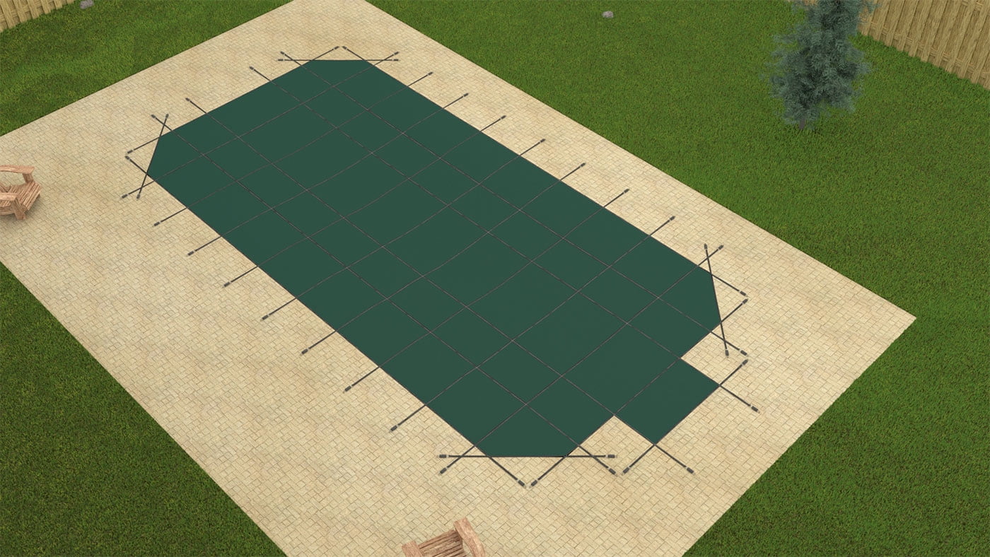 GLI Value X Solid 16' 6" x 35' 6" Grecian Solid Pool Safety Cover with ...