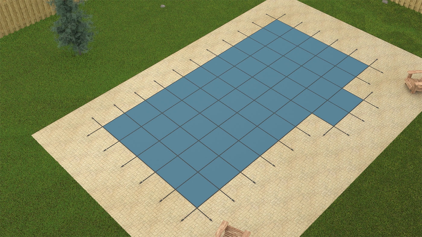 GLI Value X Solid Rectangular Solid Pool Safety Cover with 4' Offset ...