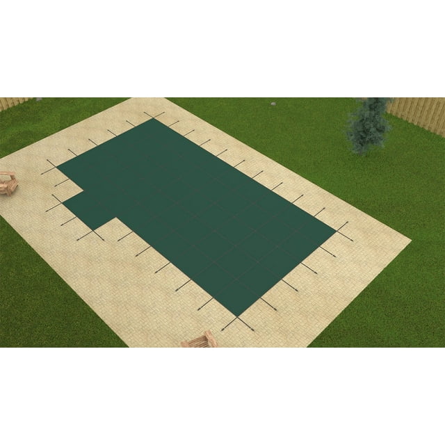 GLI Value X Solid Rectangular Solid Pool Safety Cover with 4' Offset ...