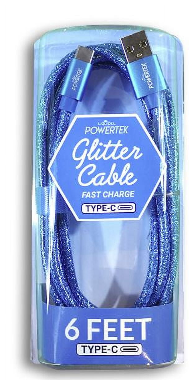 GLITTER USB-C CABLE BLUE - Walmart.com