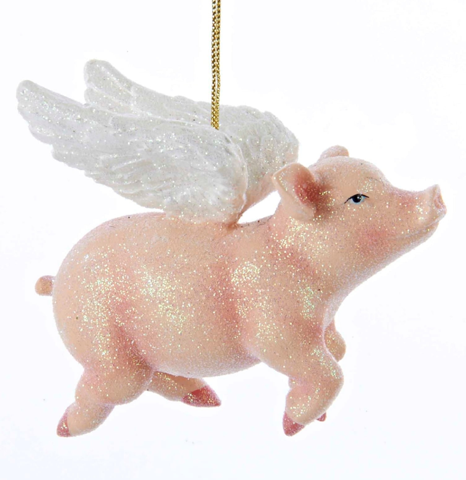 Kurt Adler Christmas Animal, Whimsical Flying Pig with Angel Wings ...