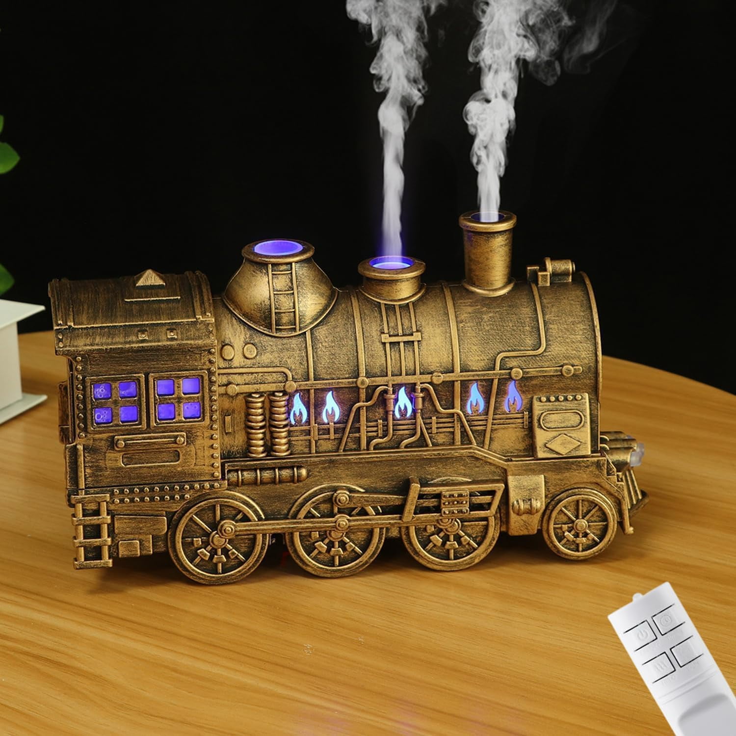 GLIVE LABEL Retro Train Essential Oil Diffuser Humidifier Aromatherapy Diffuser for Home Office ...