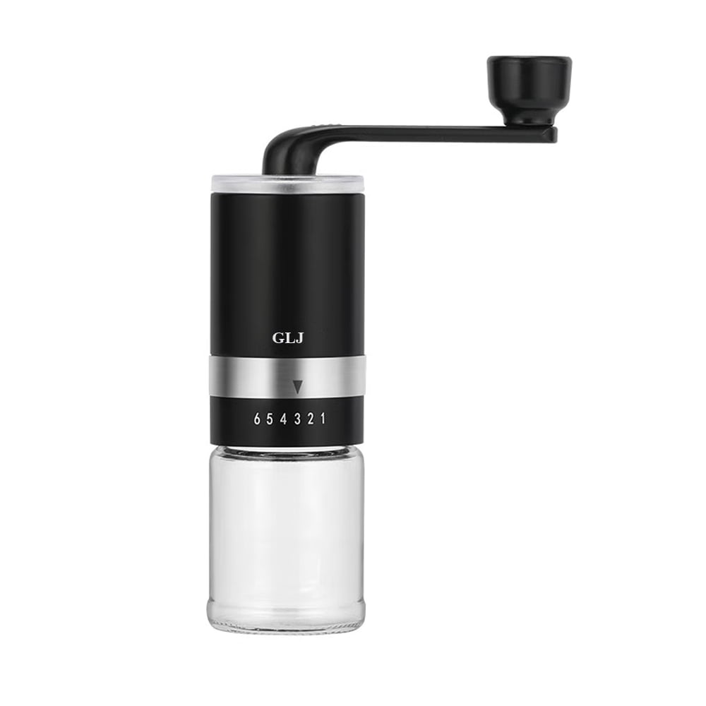 GLJ Hand-operated coffee grinder, Infinitely Adjustable Grind, Glass ...
