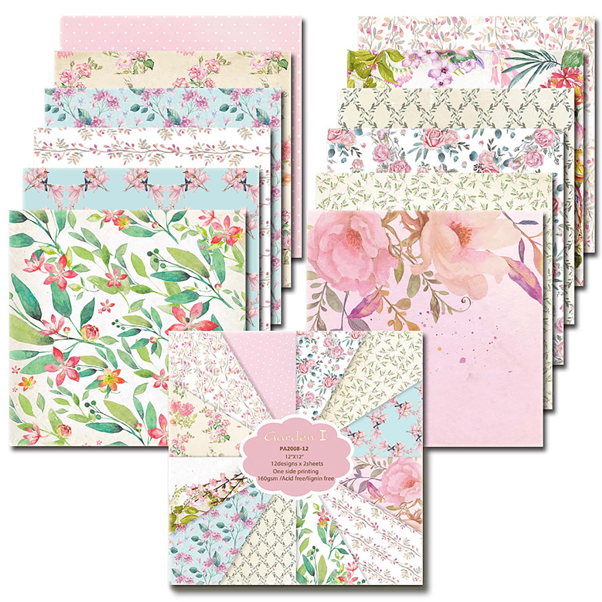 GLKTOPO 12 * 12 TSF6 Inches Cardstock Paper Pad, Garden Design ...